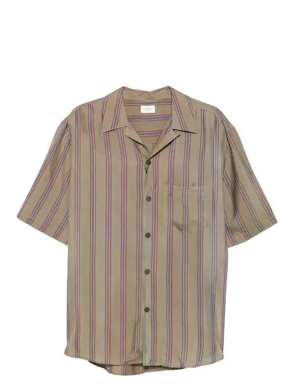Saint Laurent Striped-pattern Chest-pocket Shirt - Neutrals