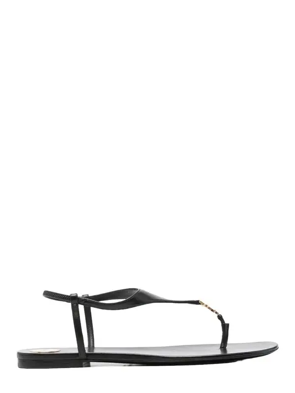 Saint Laurent Cassandra Flat Sandals - Black