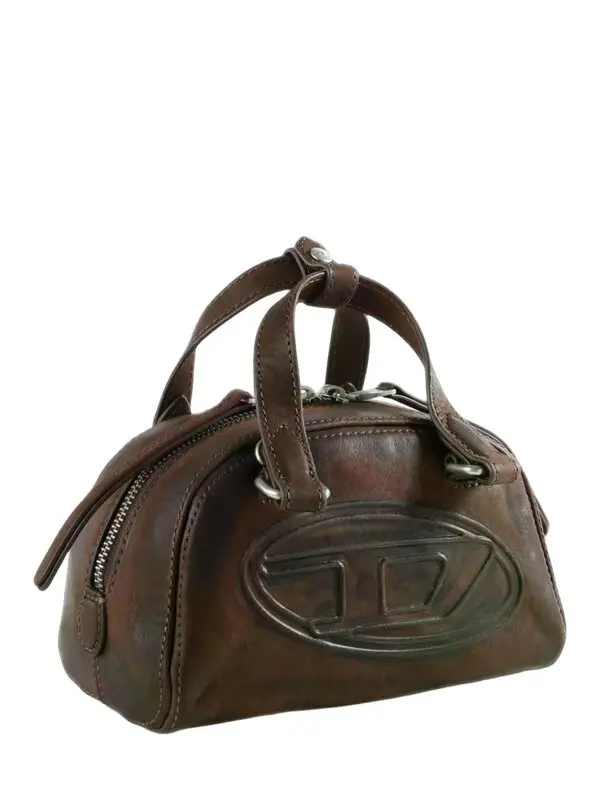 DIESEL® Oval D Leather Shoulder Bag - Brown