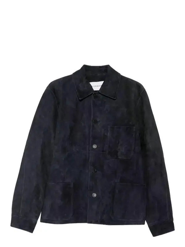 Givenchy Sheepskin Patch-pocket Overshirt - Blue