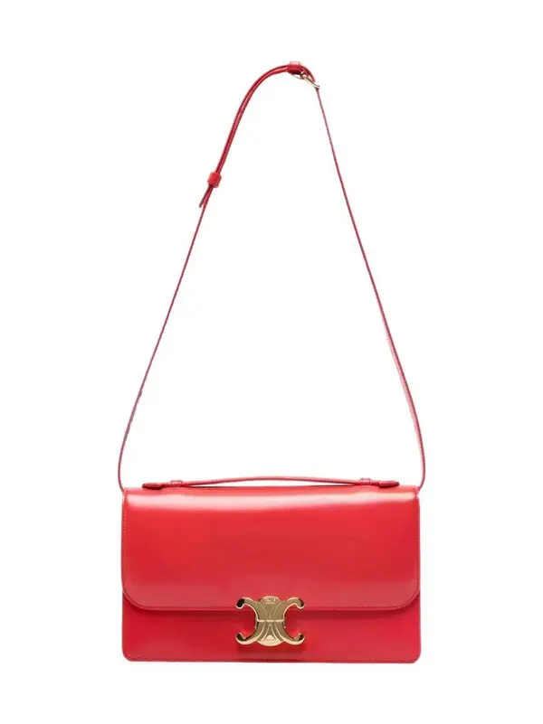 Celine Triomphe Folio Shoulder Bag - Red