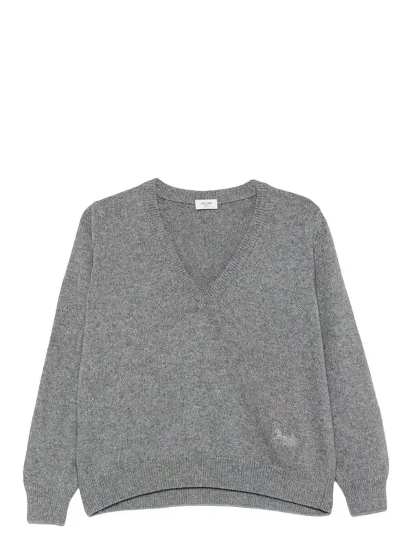 Celine Cashmere V-neck Sweater - Grey