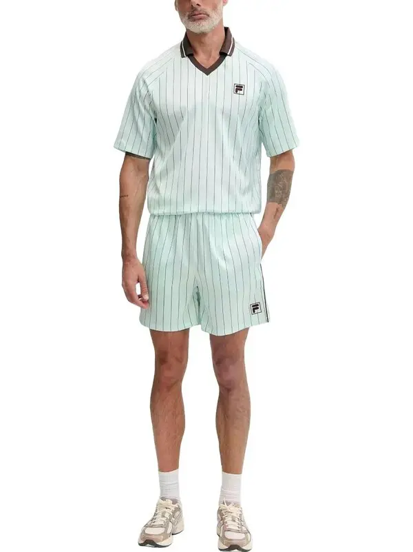 FILA Coverciano Pinstripe Raglan Sleeve Polo Shirt - Blue