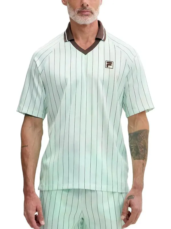 FILA Coverciano Pinstripe Raglan Sleeve Polo Shirt - Blue