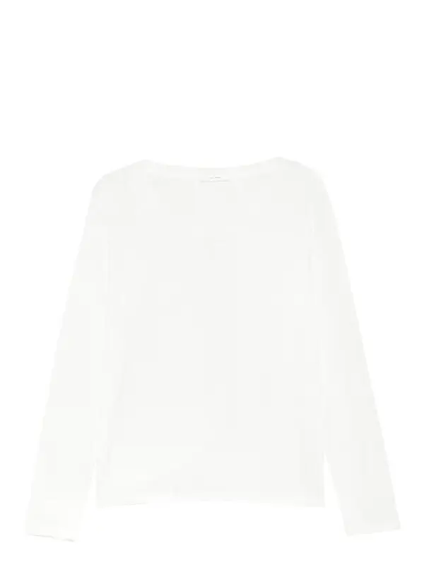 THE ROW Kalto Scoop-neck Long-sleeve Top - White