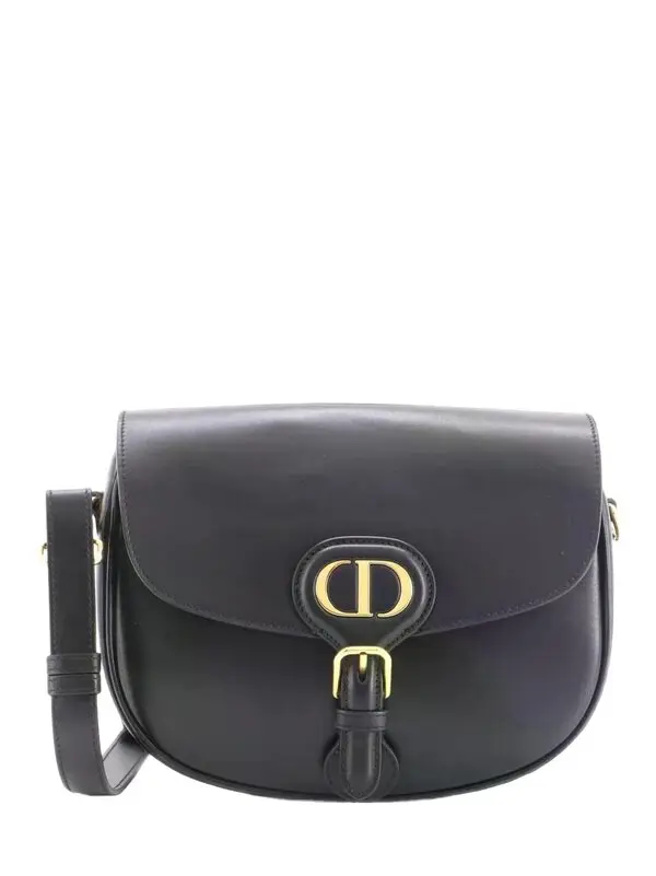 Dior Bobby Flap Leather Medium Crossbody Bag - Black