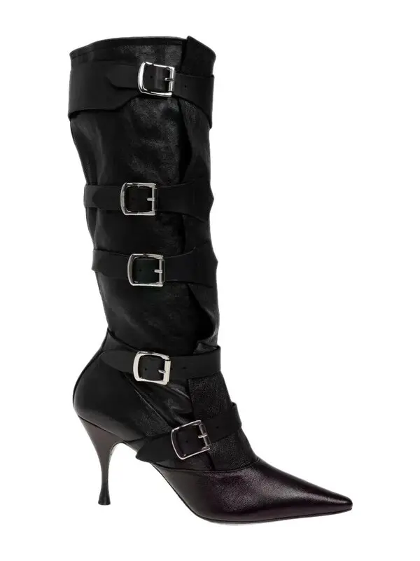 VIVIENNE WESTWOOD Treasure Buckle-strap Knee-high Boots - Black