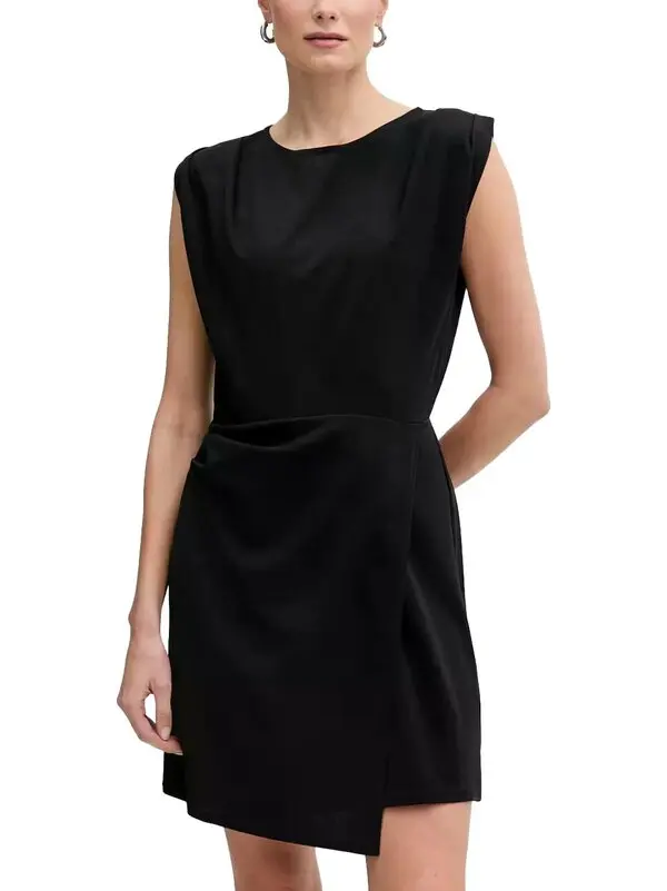 MORGAN Draped Sleeveless Mini Dress - Black