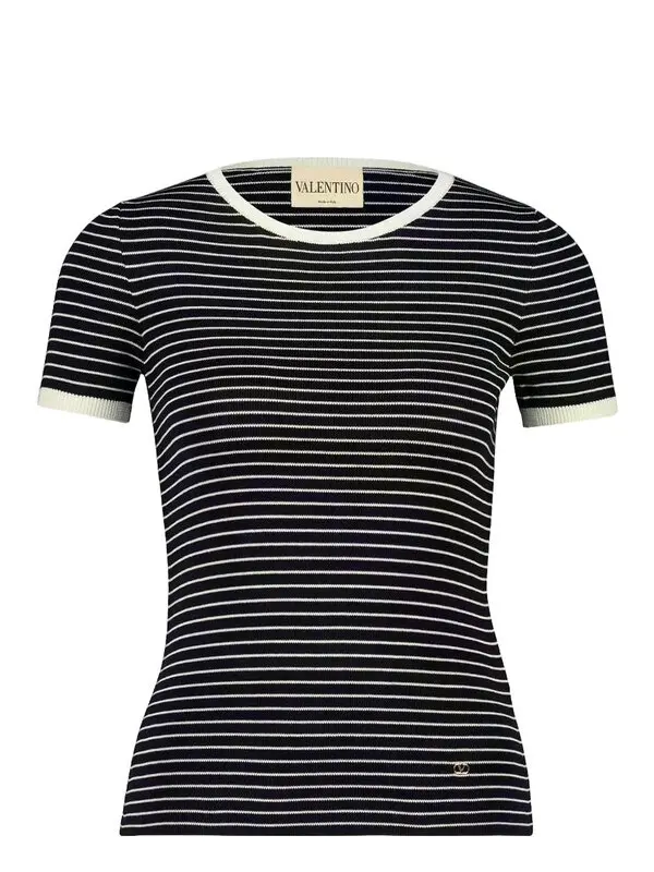 Valentino Garavani Vlogo Signature Striped T-shirt - Blue