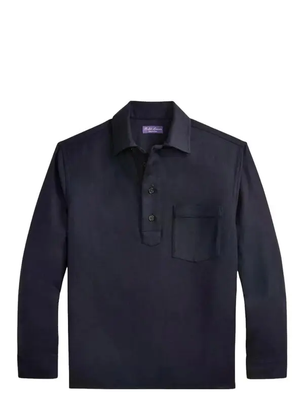 Ralph Lauren Purple Label Russel Long-sleeved Polo Shirt - Blue