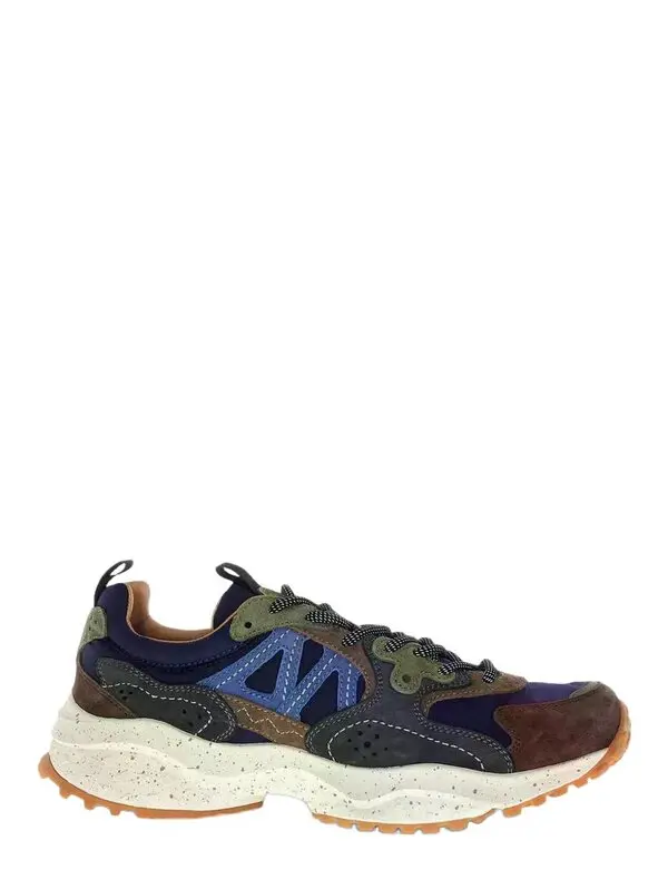 FLOWER MOUNTAIN Panelled Lace-up Sneakers - Blue