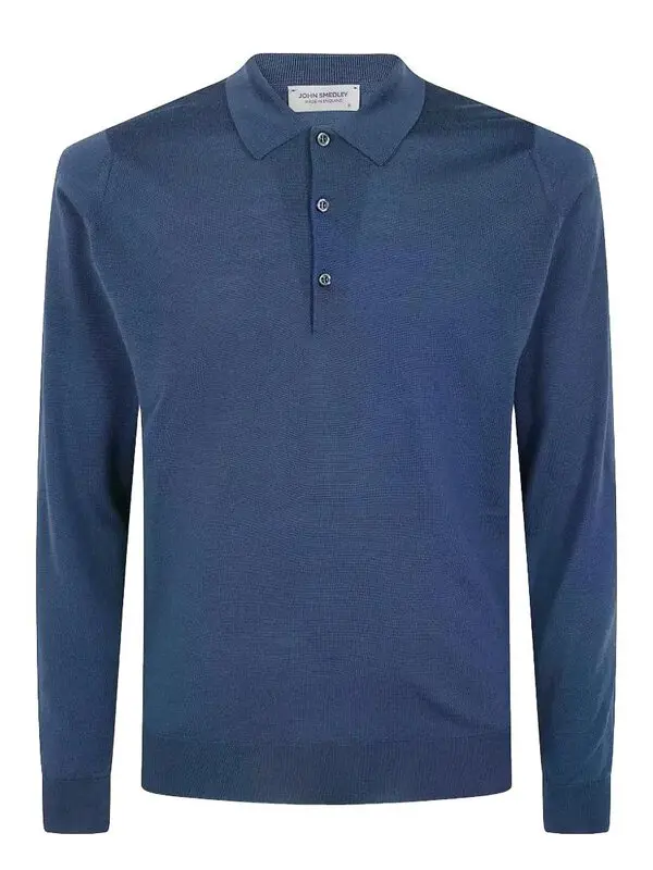 John Smedley Belper Long-sleeve Polo Shirt - Blue