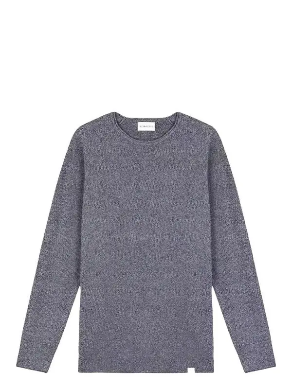 NOWADAYS Honeycomb Knit Crew Neck Sweater With Raglan Sleeves - Grey