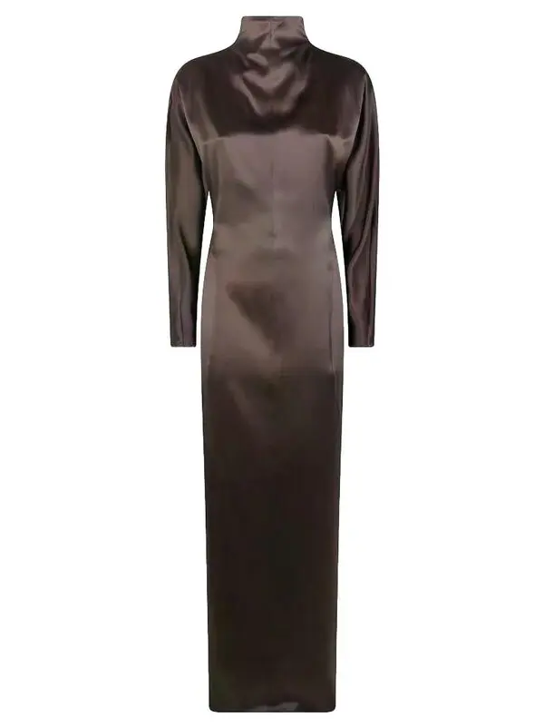 Max Mara Satin-finish Maxi Dress - Brown
