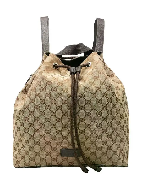 Gucci Gg Canvas Drawstring Backpack - Neutrals