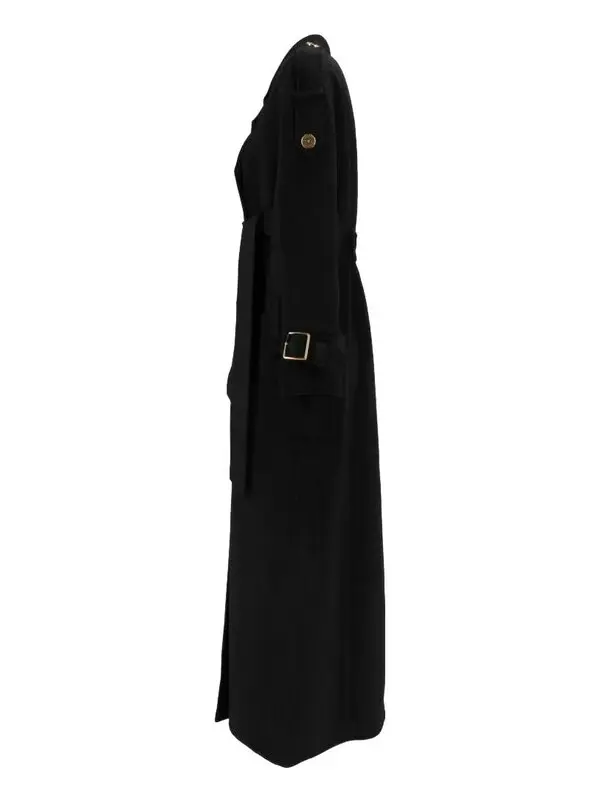 Elisabetta Franchi Double-breasted Belted Coat - Black