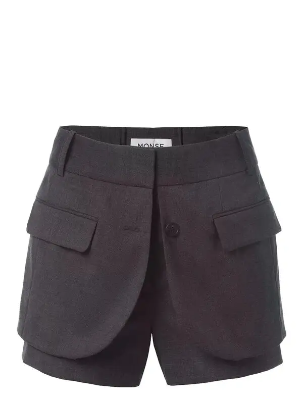 Monse Tailored Jacket-front Shorts - Grey