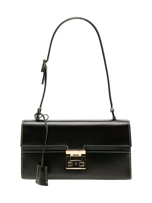 Gucci Calfskin Lady Lock Shoulder Bag - Black