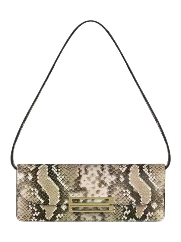 Victoria Beckham Dorian Snake-print East-west Clutch Bag - Neutrals