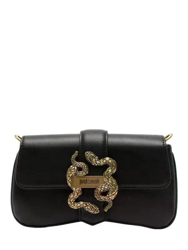 Just Cavalli Snake Plaque Clutch Bag - Black