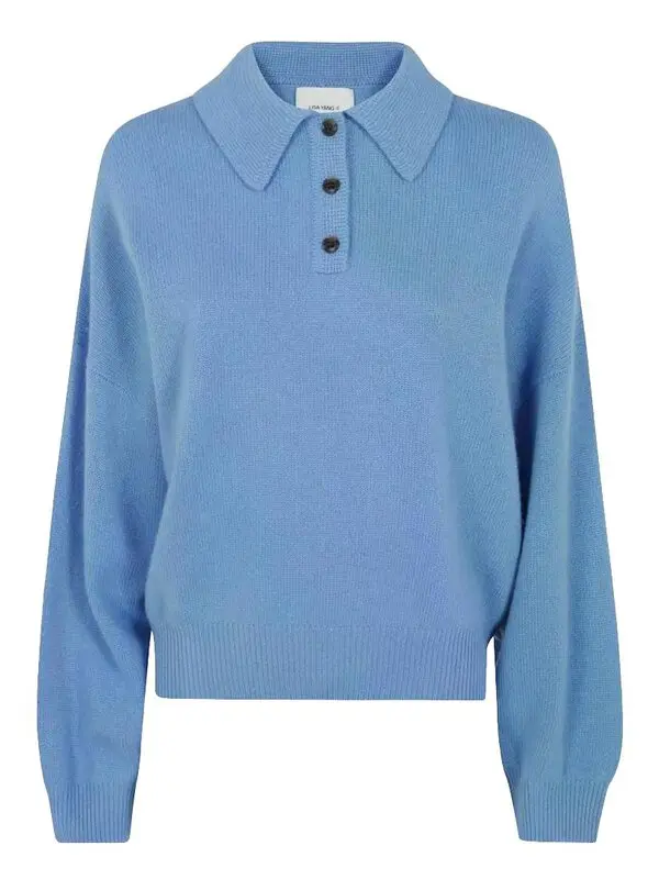 LISA YANG Polo Collar Cashmere Sweater - Blue