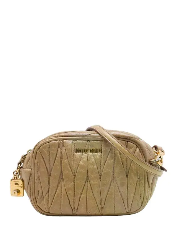 Miu Miu Matelassé Nappa Camera Bag - Neutrals