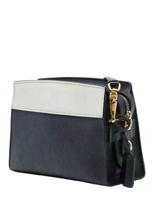 Prada Saffiano And City Calf Esplanade Crossbody Bag - Black