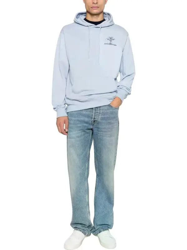 Drole De Monsieur Fountain Print Hoodie - Blue