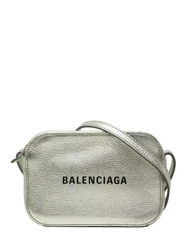 Balenciaga Metallic Leather Camera Bag Xs Crossbody Bag - Silver