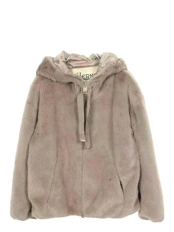 Herno Faux Fur Hooded Jacket - Neutrals
