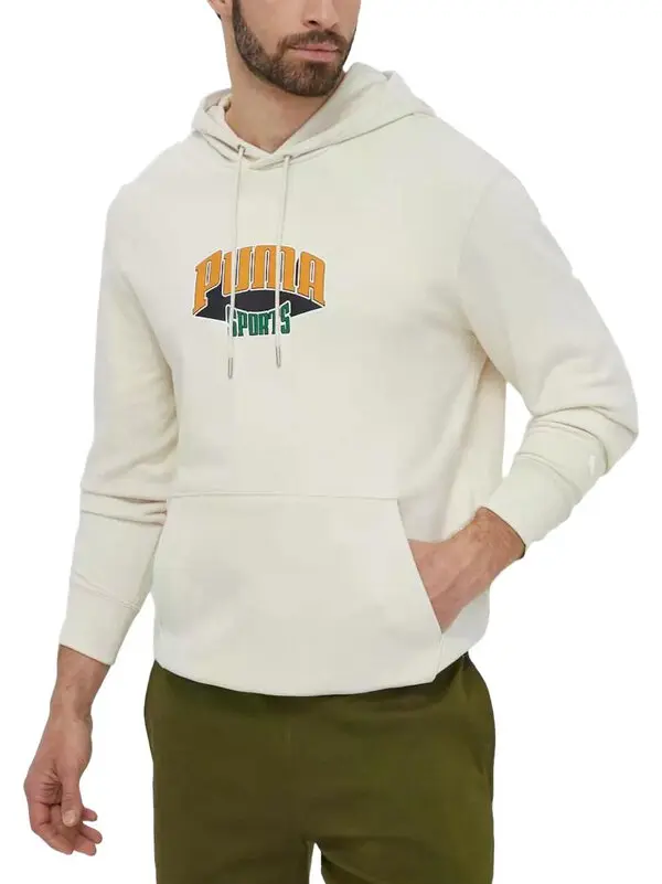 PUMA Logo-print Drawstring Hoodie - Neutrals