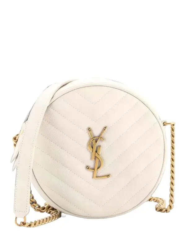 Saint Laurent Vinyle Round Camera Bag - White