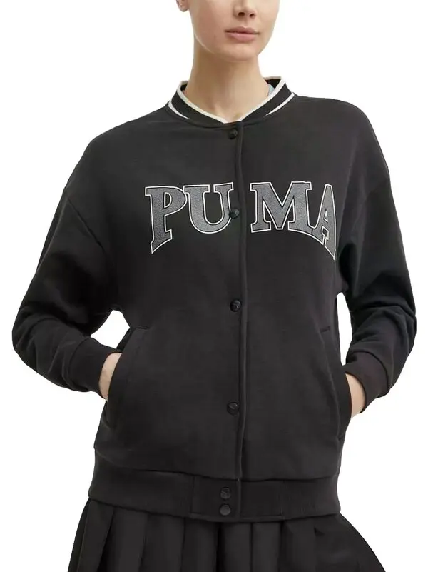 PUMA Logo Print Press-stud Jacket - Black