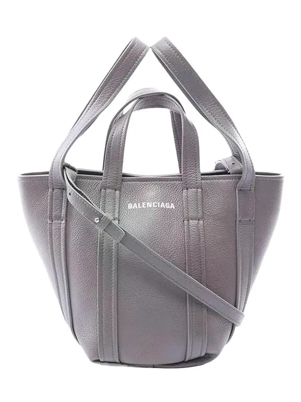 Balenciaga Leather Tote Satchel - Grey