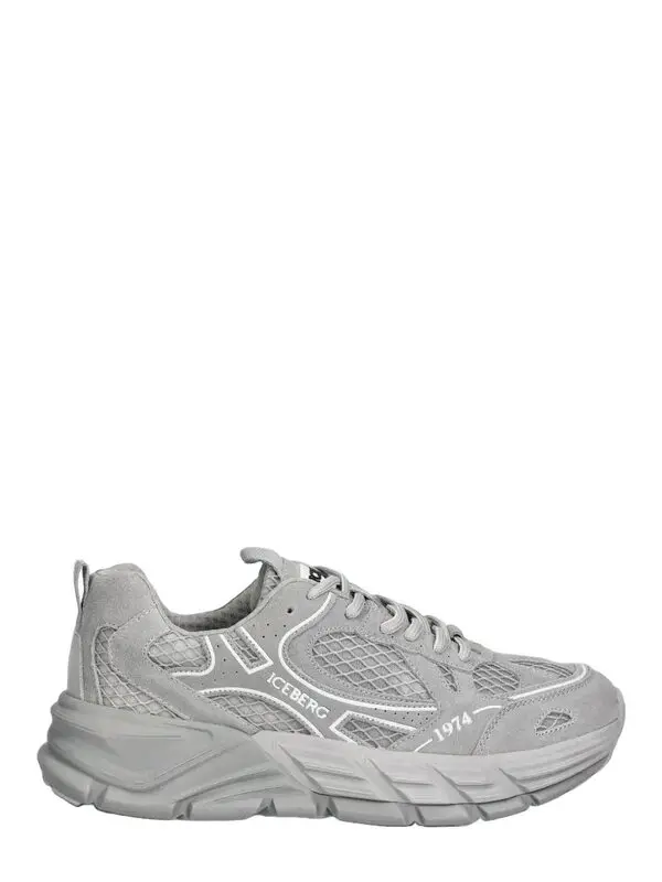 Iceberg Panelled Mesh Sneakers - Grey