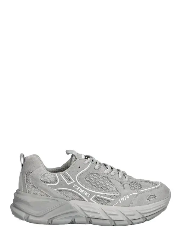 Iceberg Panelled Mesh Sneakers - Grey