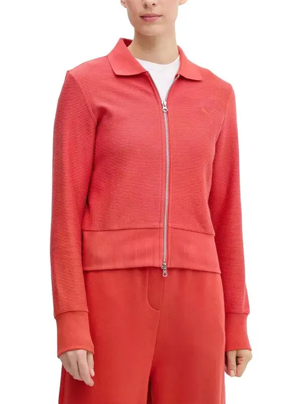 PUMA Ribbed-knit Zip-up Jacket - Red