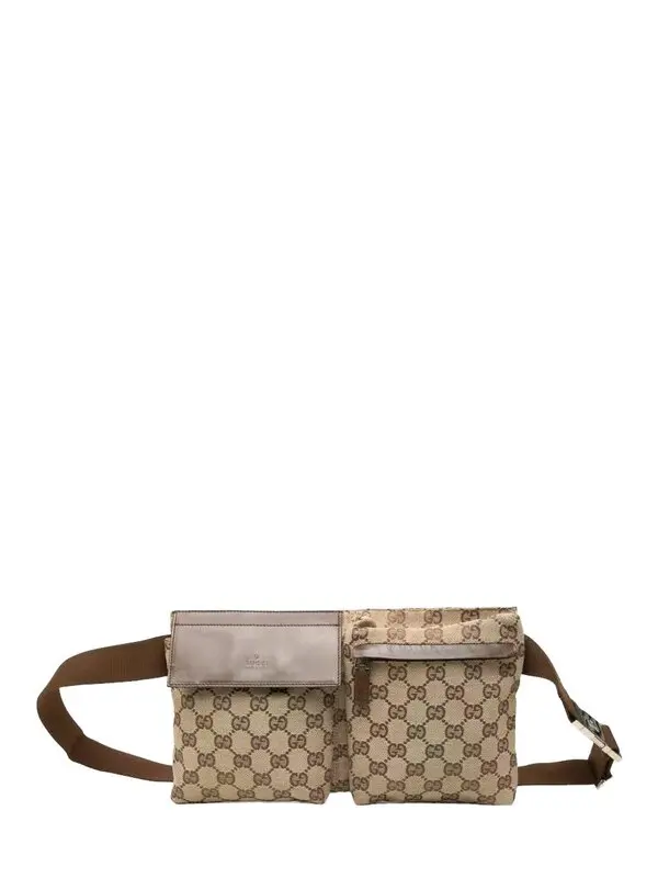 Gucci Gg Supreme Double Pocket Belt Bag - Neutrals