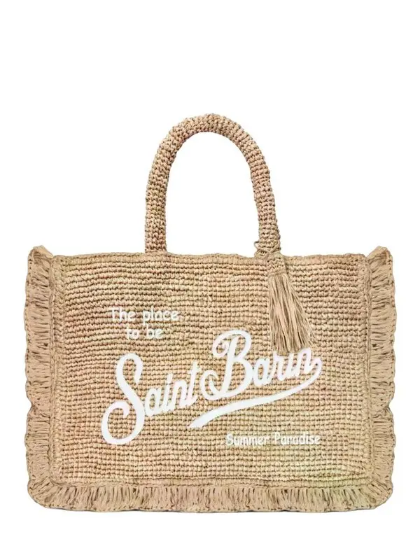 MC2 SAINT BARTH Mini Fringed Tote Bag - Neutrals
