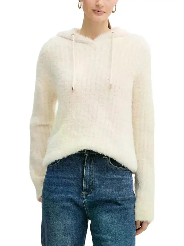 MORGAN Drawstring Hood Sweater - Neutrals