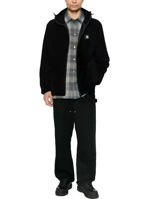 Carhartt Work In Progress Hooded Jacket With Logo Detail - Black