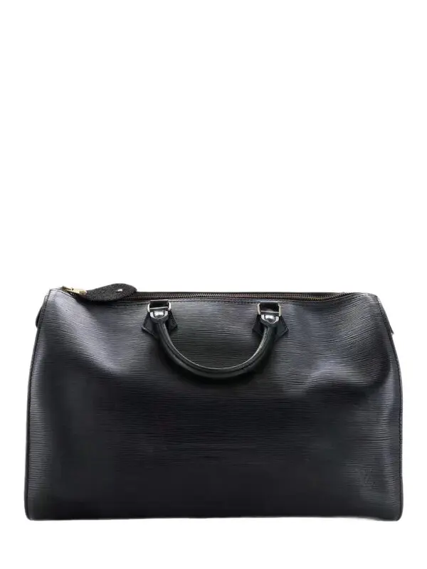 LOUIS VUITTON Speedy Handbag Epi Leather 35 Satchel - Black