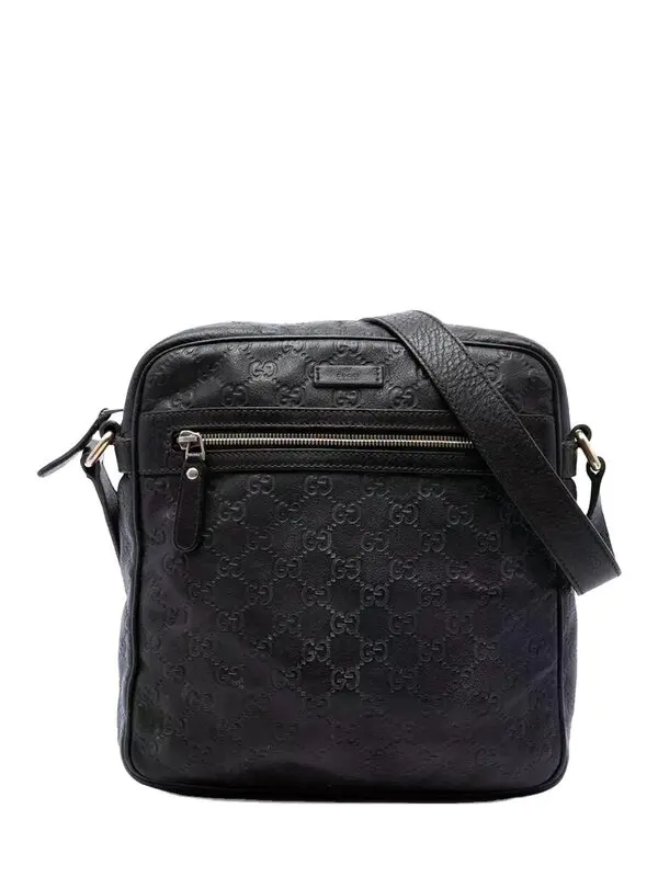Gucci Embossed Monogram Crossbody Bag - Brown