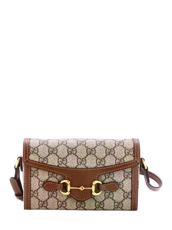 Gucci Horsebit 1955 Gg Coated Canvas Mini Crossbody Bag - Brown
