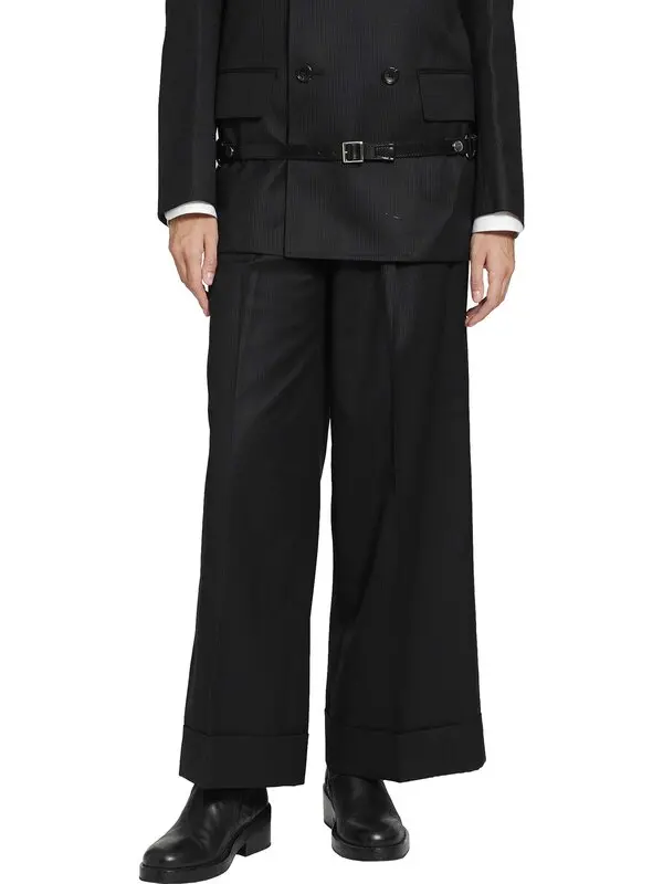 Junya Watanabe Palazzo Wool-blend Trousers - Black