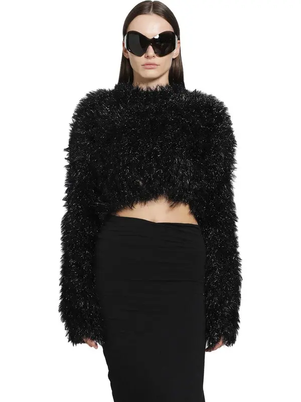 Junya Watanabe Glitter Mohair Sweater - Black