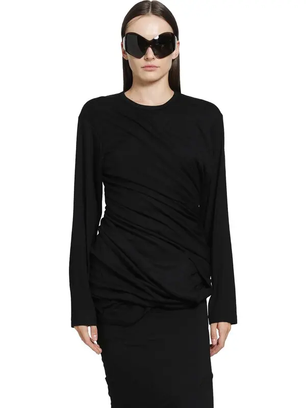 Junya Watanabe Long Sleeve Draped T-shirt - Black