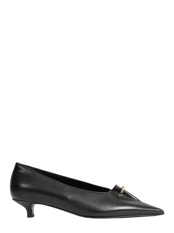 TOTEME Pierced Nappa Kitten Heel Pumps - Black