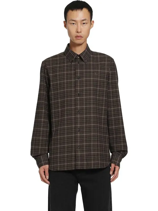 Burberry Check Cotton Shirt - Brown