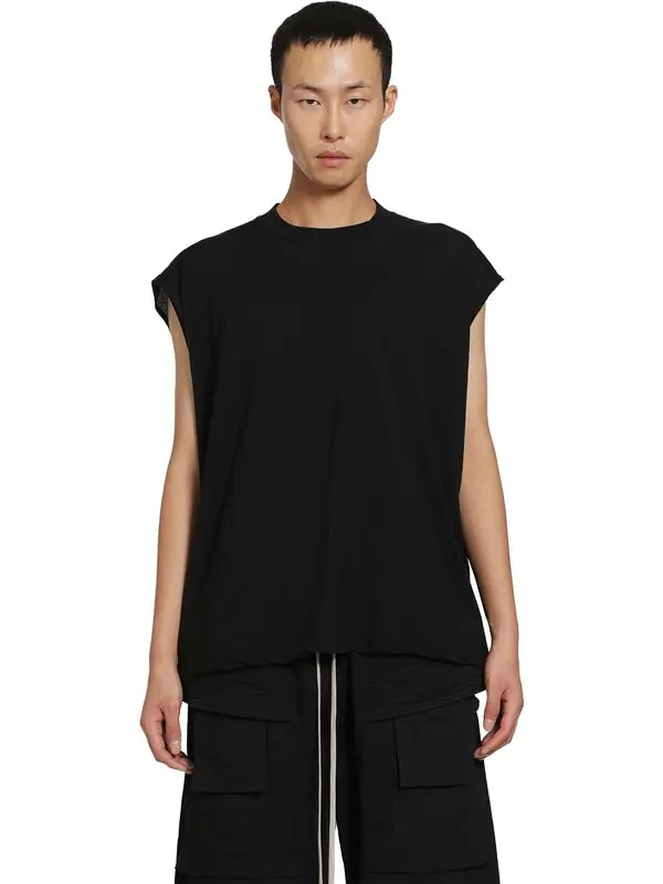 Rick Owens Tower Cropped Tarp T - Black